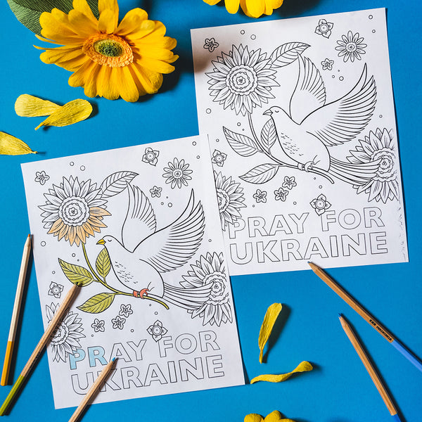 Pray for Ukraine Coloring Page, PDF Printable – The House That Lars Built