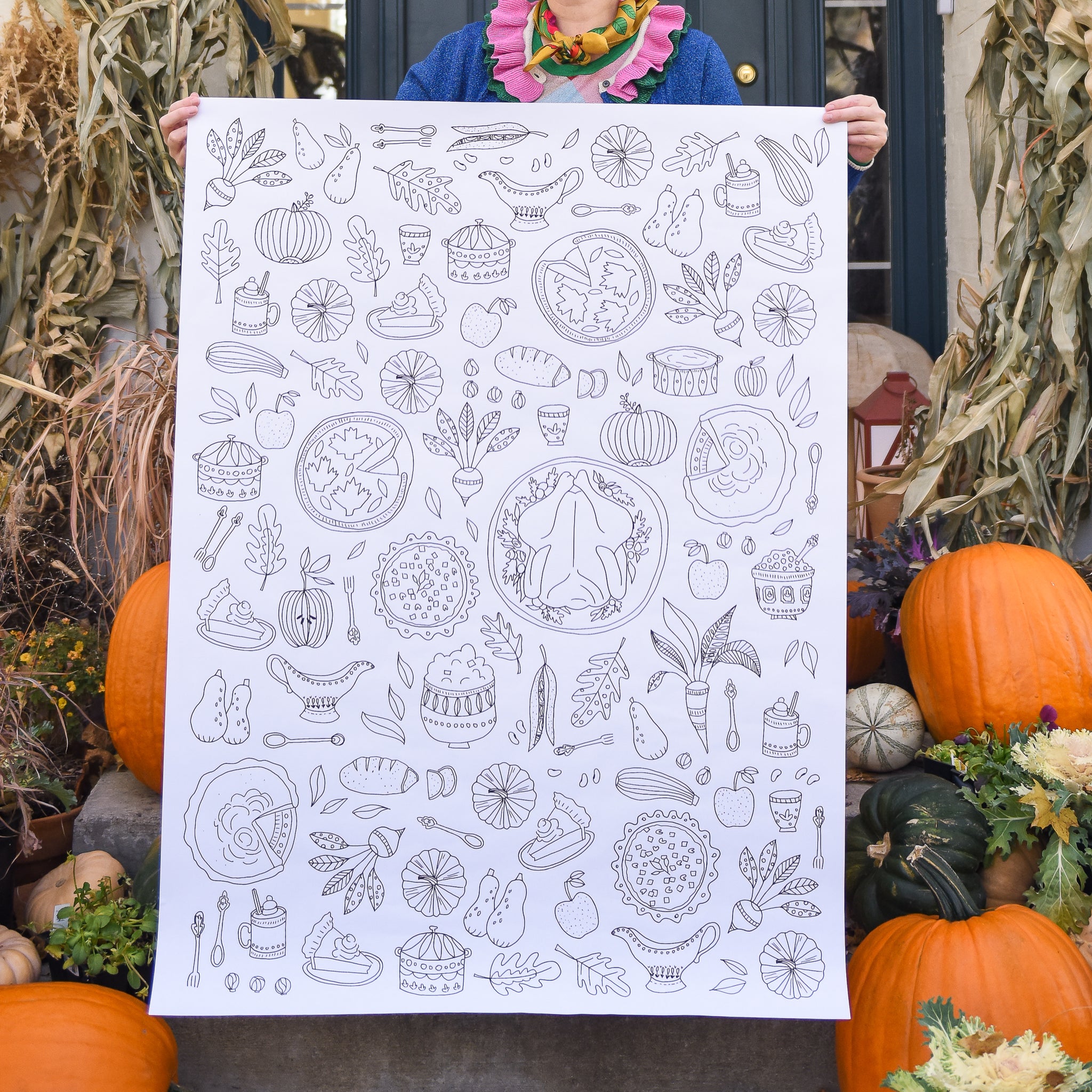 Thanksgiving Coloring Poster, PDF Printable - The House That Lars Built