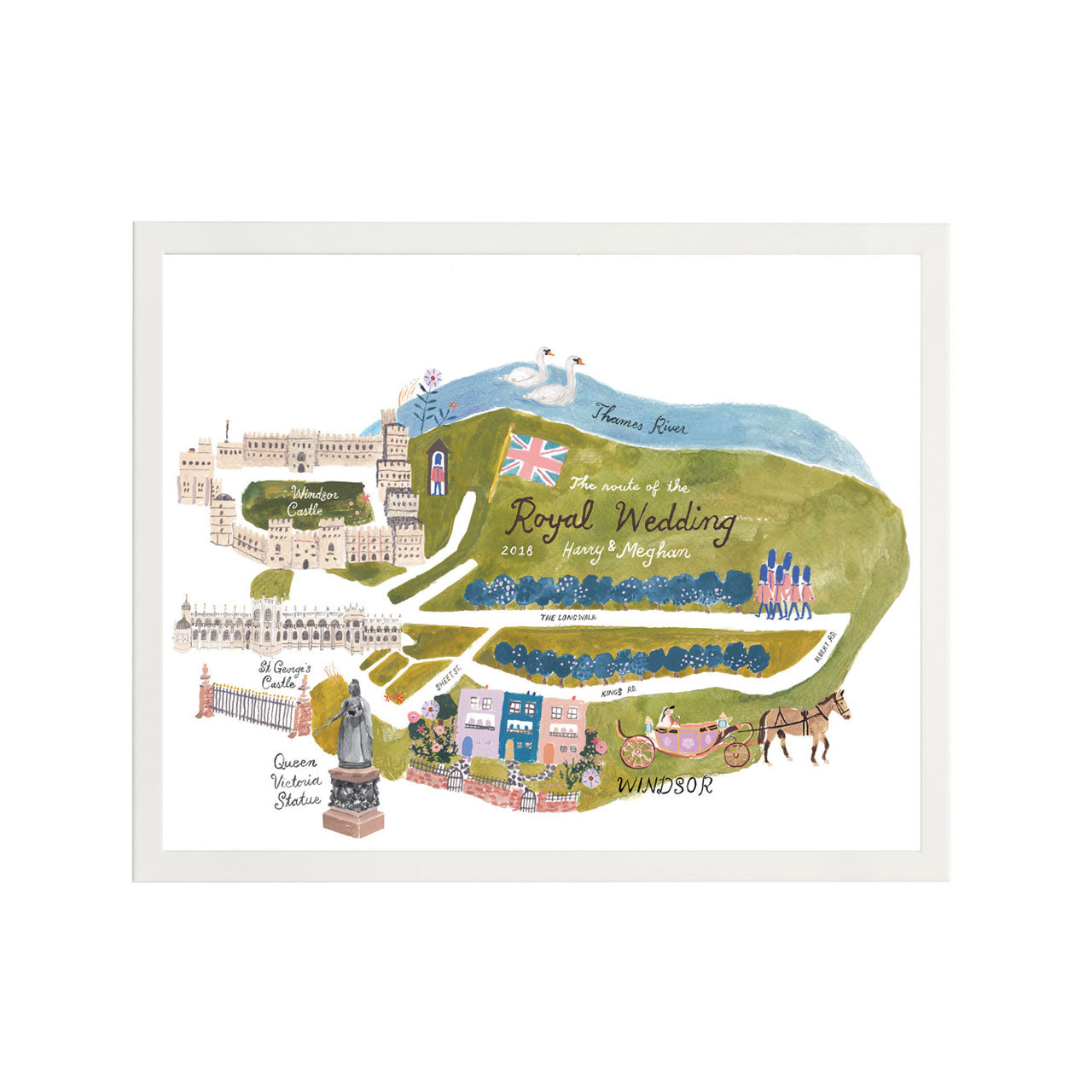 Harry & Meghan, Royal Wedding Processional Route, Art Print - The House ...