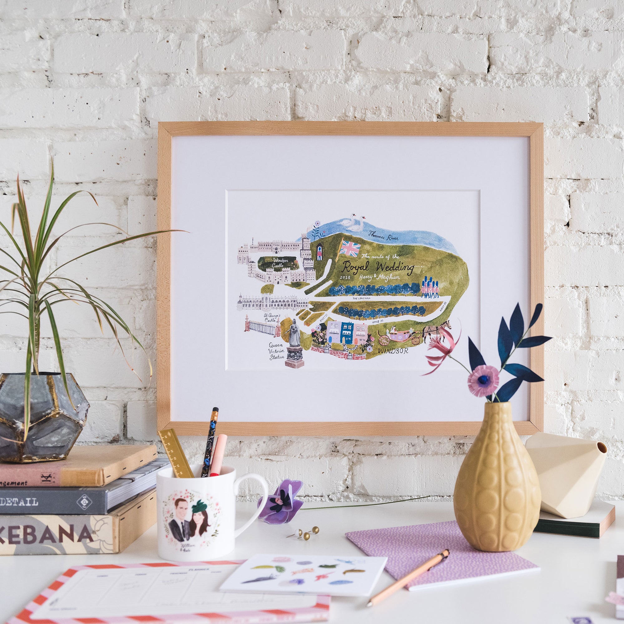 Harry & Meghan, Royal Wedding Processional Route, Art Print - The House ...