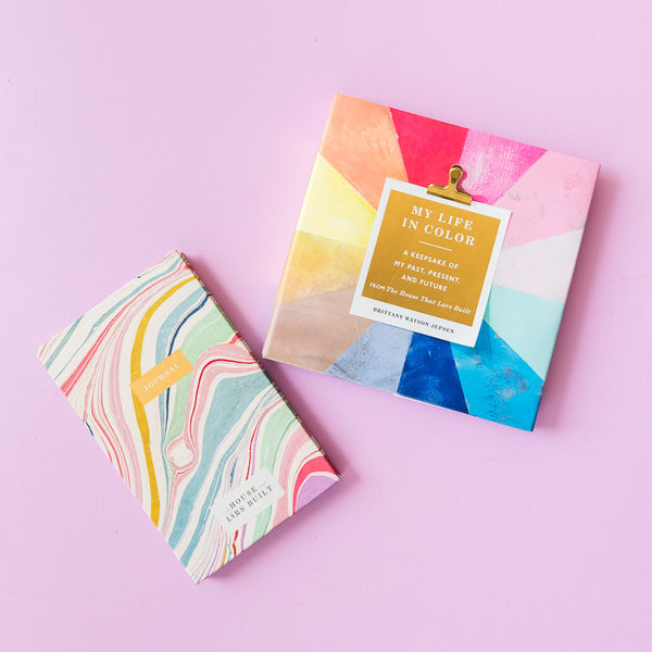 My Life in Color (hardcover guided journal) + Marble Blank Journal (ha ...