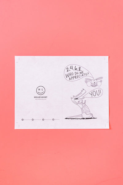 Hello!Lucky Thank You Cards & Placemat, FREE PDF Printables – The House ...